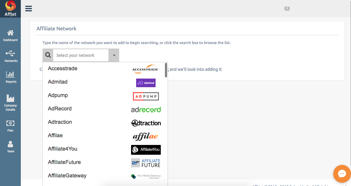 Adding an Affiliate Network to your AffJet account - AffJet.com